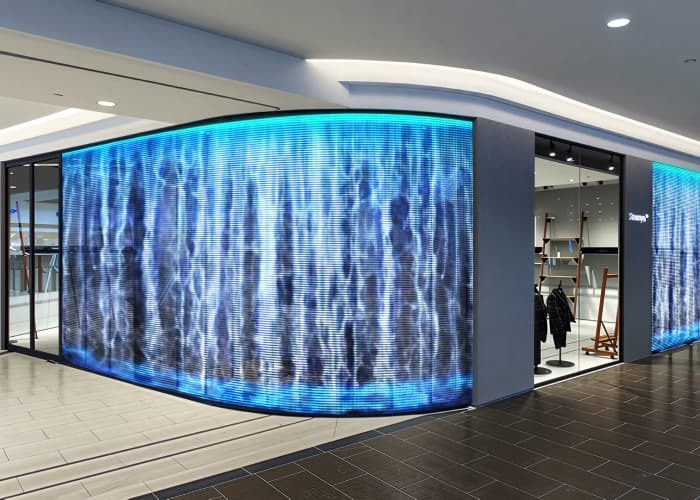 Tela de filme LED transparente P6 para displays de varejo e escritório