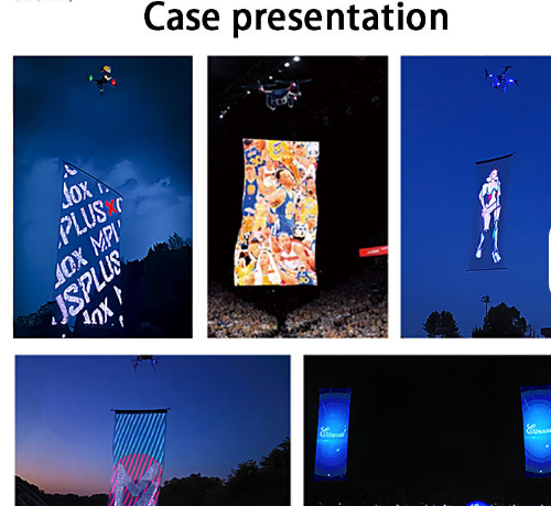Drone Show Advertisement LED Magic Carpet Mesh Flying Flexible Ultra ...